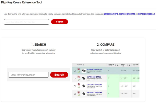 DigiKey Cross Reference Tool Simplify Your Search | DigiKey